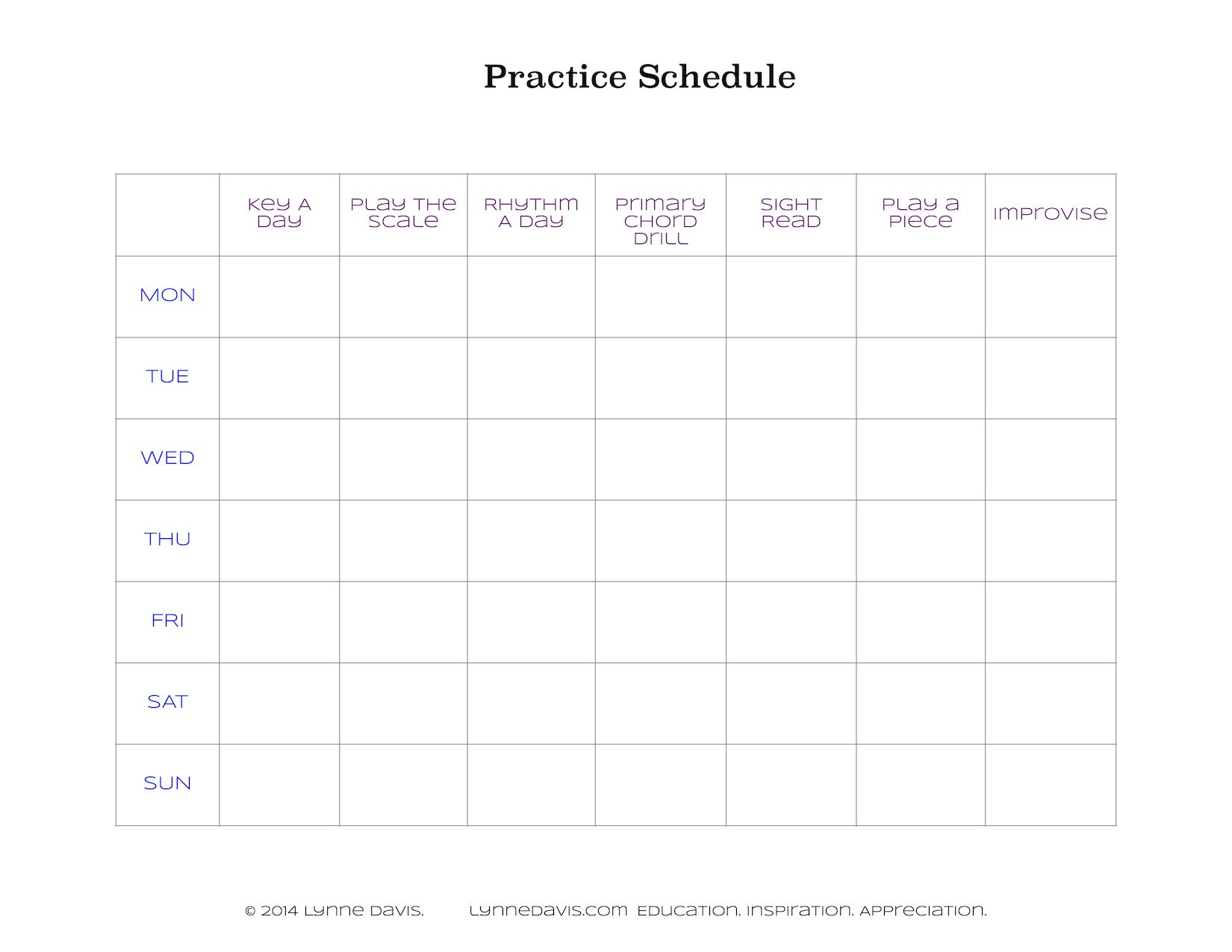 Practice Logs | Lynne Davis Music